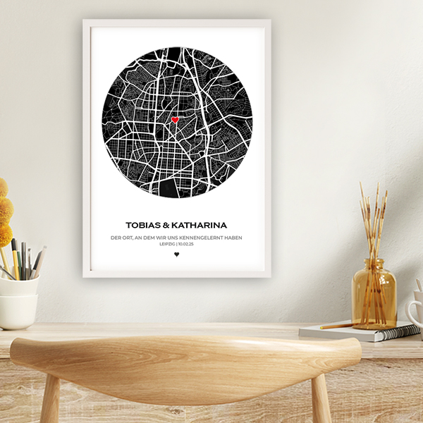 ≫ Poster „Karte der Liebe“ mit personalisierter Ortsangabe ️ ...