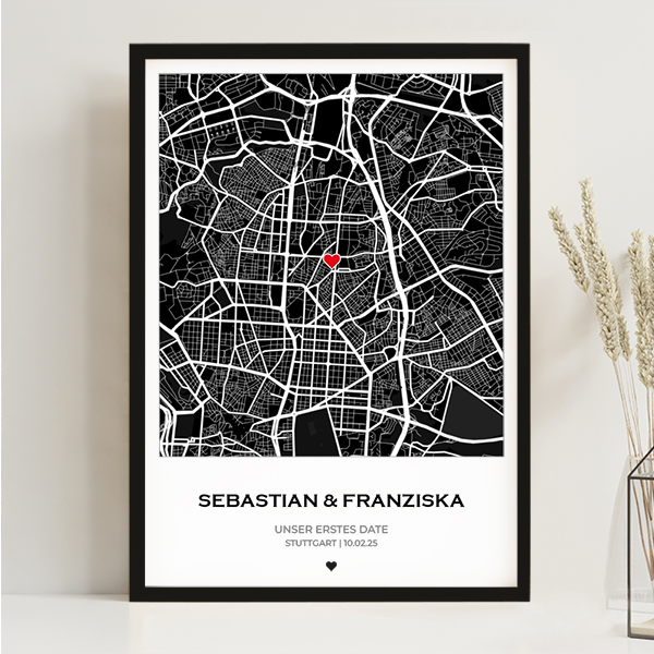 ≫ Poster „Karte der Liebe“ mit personalisierter Ortsangabe ️ ...