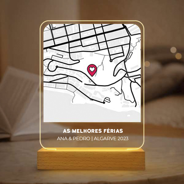 ≫ Candeeiro Mapa do Amor personalizado com Localização e Textos ️ ...