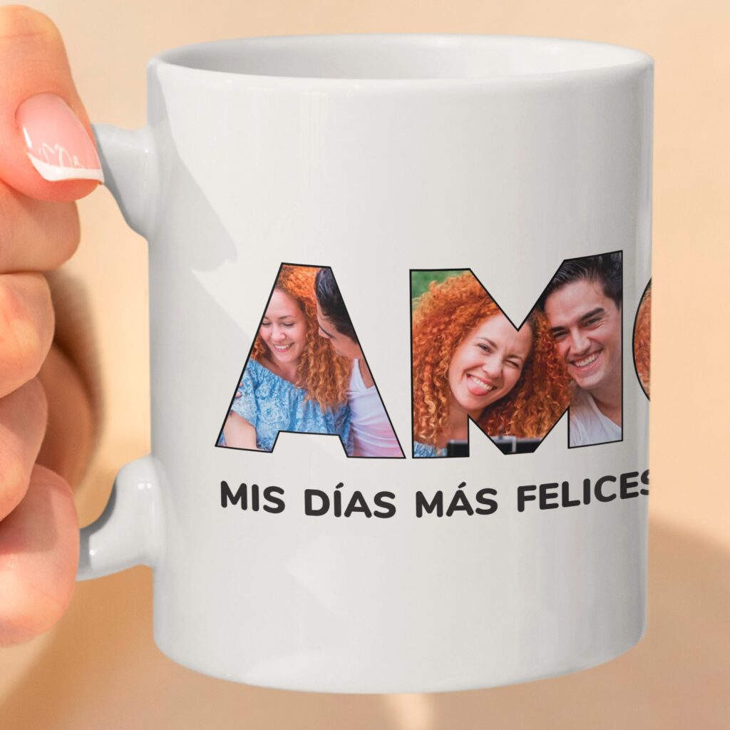 ≫ Taza Amor con Foto y Nombres personalizada ️ - Transparent Gift